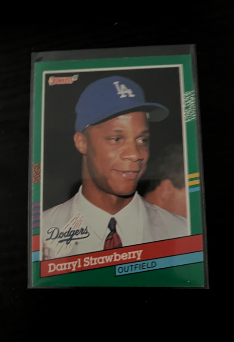 1991 Donruss - 2 Yellow Stripes on Right Border #696 Darryl Strawberry ...