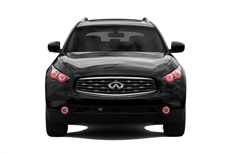 Bright Red Angel Eye Headlight & Fog Light Halo kit for Infiniti FX50 ...
