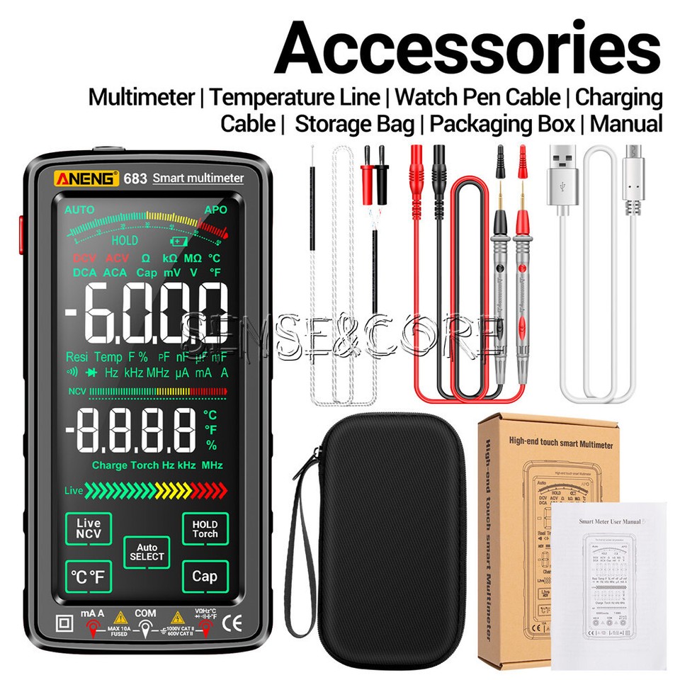 ANENG 683 Digital Smart Multimeter AC/DC Voltage Capacitance Meter ...