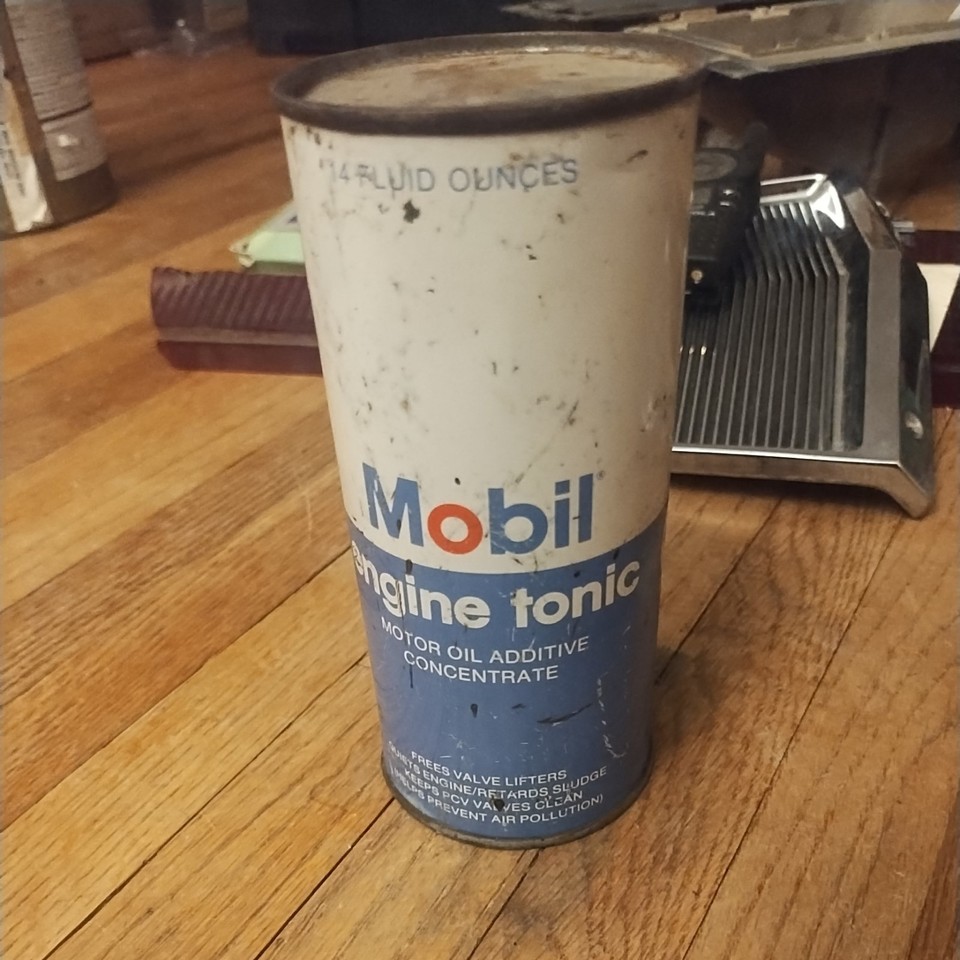 ANTIQUE OLD VINTAGE MOBIL MOTOR OIL ENGINE TONIC FULL CAN 14 OZ ...