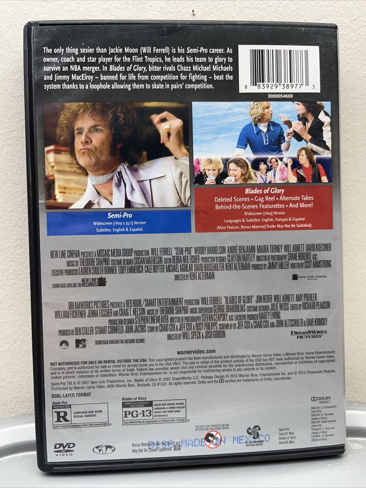 Semi-Pro/Blades of Glory (DVD, 2014, 2-Disc Set) 883929389773| eBay
