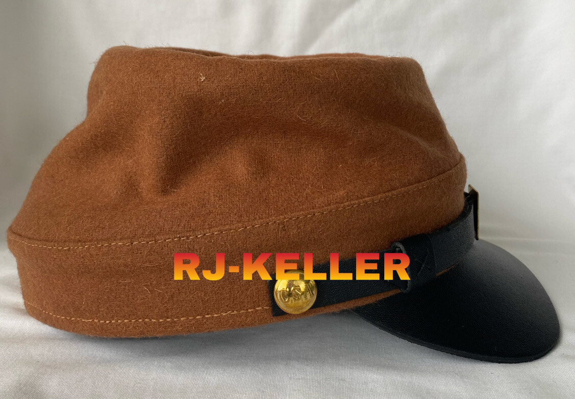 US AMERICAN CIVIL WAR CSA CONFEDERATE BUTTERNUT WOOL KEPI FORAGE CAP ...