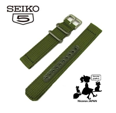 SEIKO 5 Replacement Band Belt Nylon SNK805 4K11JZ Green 18mm JAPAN | eBay