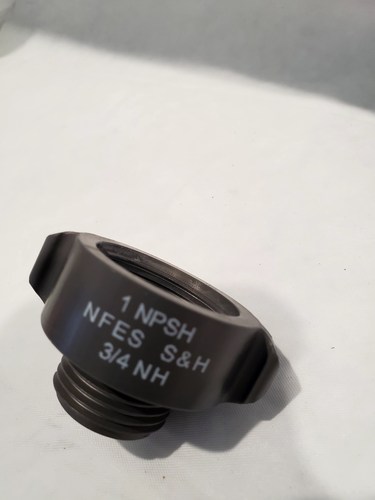 Aluminum Fire Hose Thread Adapter, 1" NPSH female x 3/4" NH male Garden ...