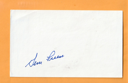 Gene Freese AUTO Signed 3x5 Card Cincinnati Reds Wheeling West Virginia ...