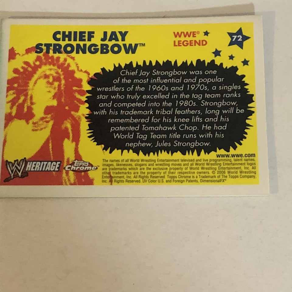 Chief Jay Strongbow WWE Heritage Chrome Topps Trading Card 2006 #72 | eBay