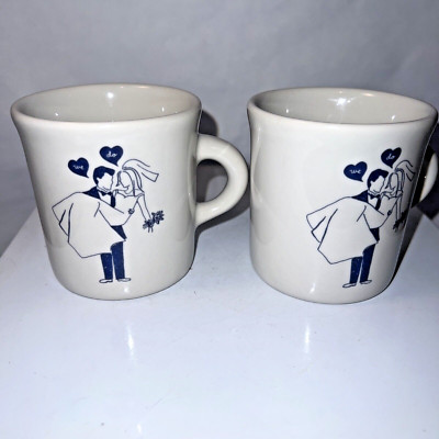 2 Fishs Eddy Bride & Groom We Do Wedding Coffee Cup Mug Set Jason ...