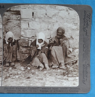 Stereoview Photo Palestine Unclean Unclean Wretched Lepers Jerusalem ...