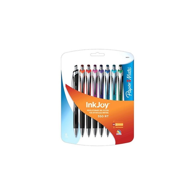 Paper Mate InkJoy 550 Retractable Ballpoint Pen Set Med PT Assrtd 8pk ...