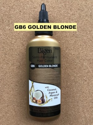 HOYU BIGEN SEMI PERMANENT COLOR GB6 GOLDEN BLONDE with COCONUT , ARGAN ...