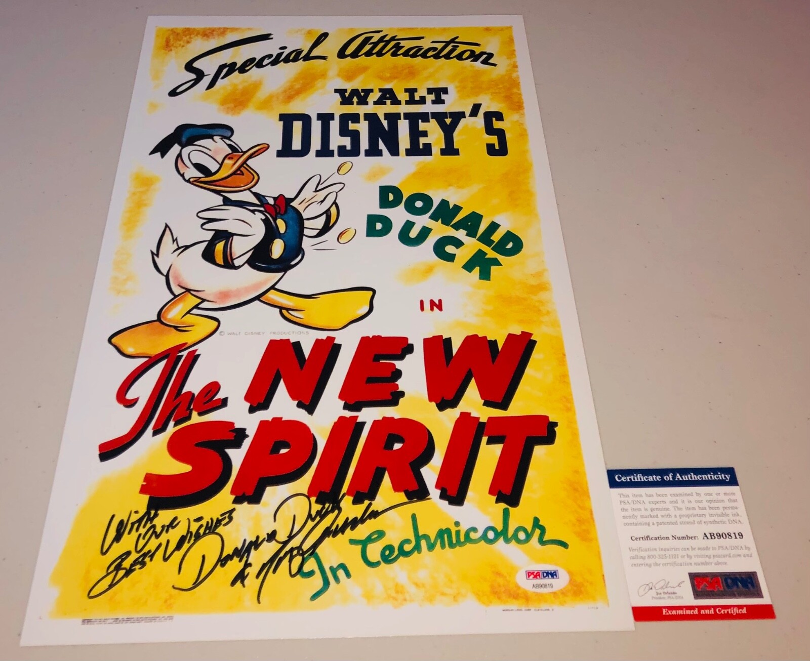 Tony Anselmo Donald Donald Duck Voice Actor Signed 12x18 Photo PSA COA ...