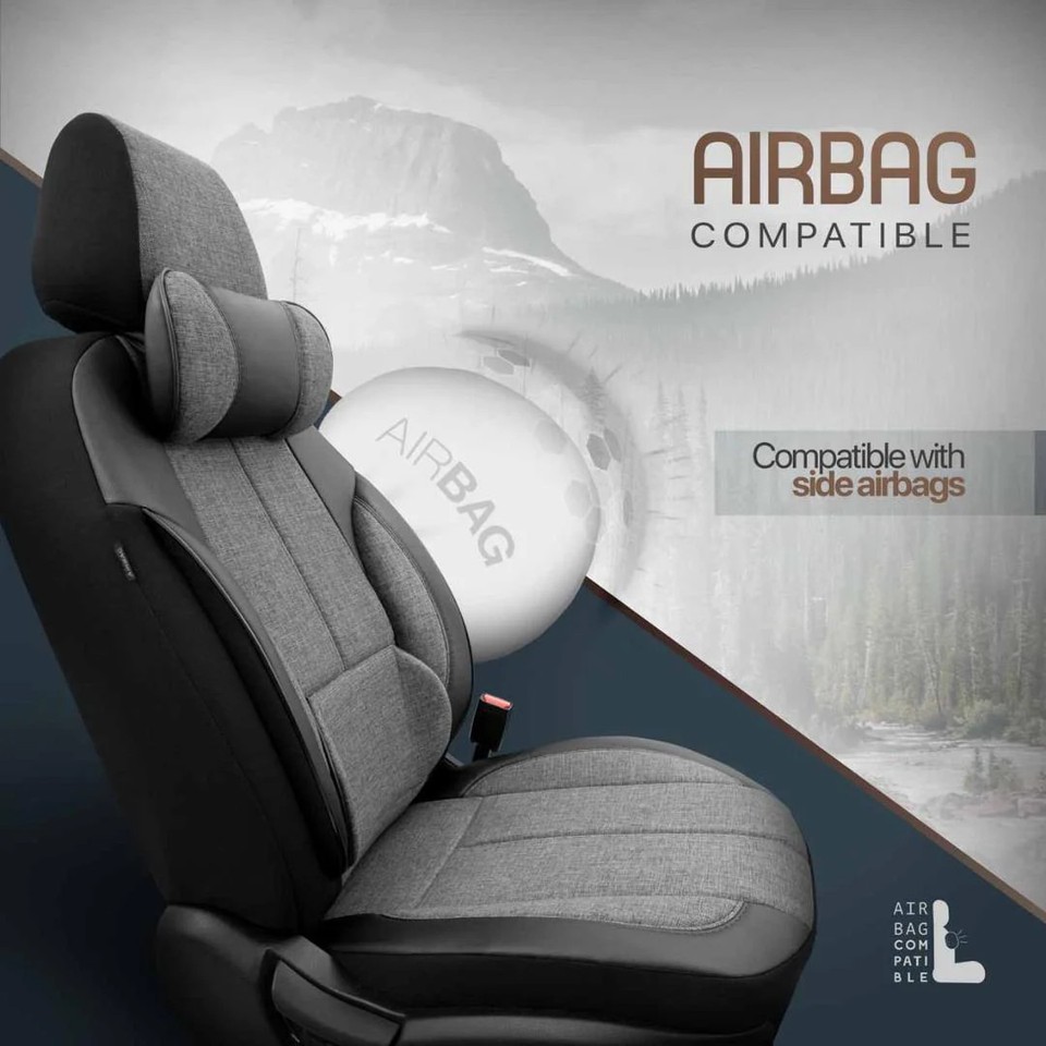 Car Seat Covers Grey With Neck Pillows For Kia SHUMA 1997-2001 | eBay UK