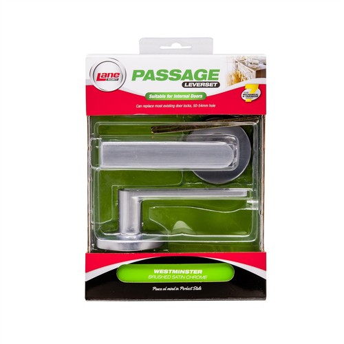 Lane WESTMINSTER DOOR PASSAGE SET Round- Brushed Satin Chrome Or ...