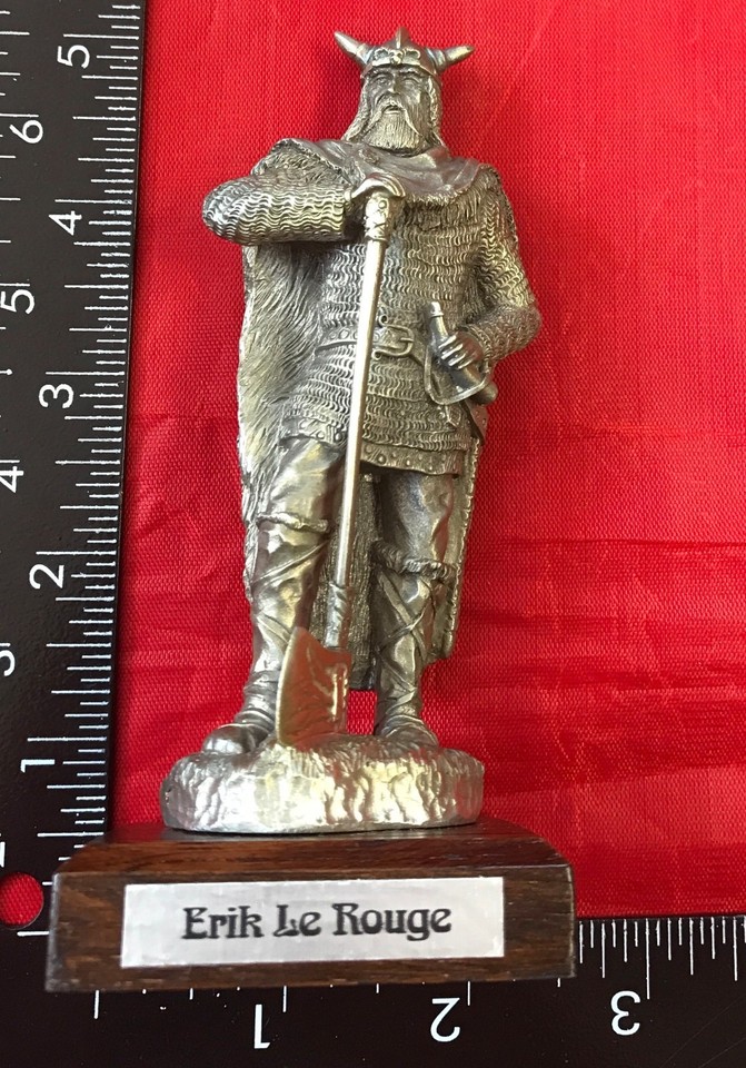 Erik Le Rouge Erik The Red Norwegian Viking 5" Statue W Wooden Base | eBay
