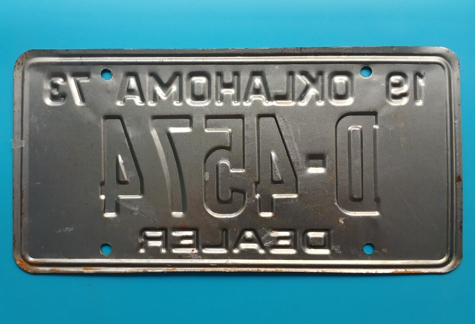 🐾 1973 OKLAHOMA "DEALER" LICENSE PLATE (D-4574) | eBay