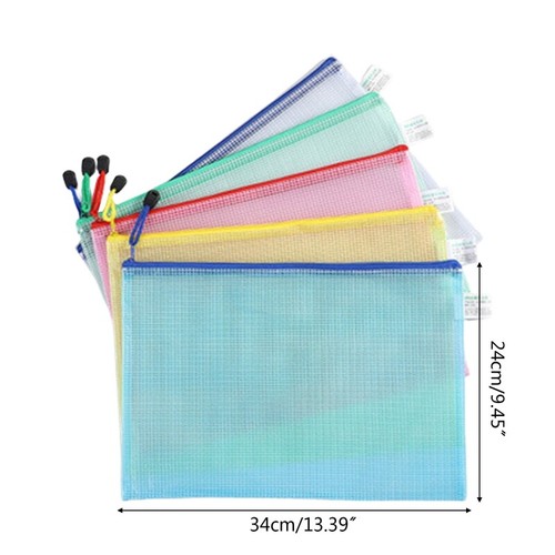 30pcs Zippered Mesh Pockets Clear Documents Organizer Bag for Office ...