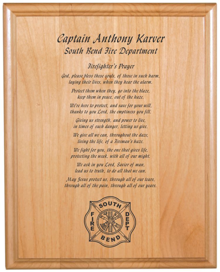Firefighter Prayer Plaque