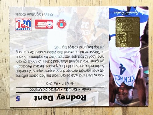 1994 Signature Rookies Gold Standard - #5 Rodney Dent (RC) for sale ...