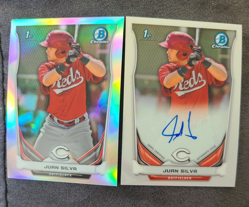 JUAN SILVA 2014 BOWMAN CHROME ROOKIE AUTO + Refractor REDS Lot of 2 | eBay