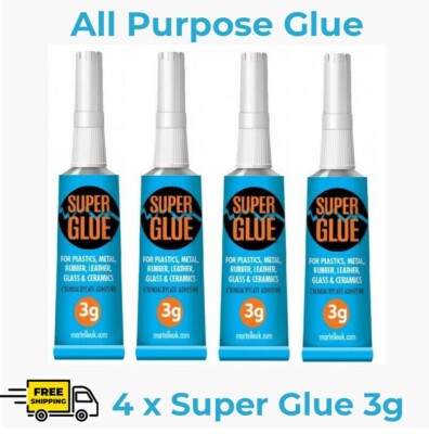 Super Glue Plastic Waterproof Plastic Adhesive Multi-Purpose Use 4 Pack ...