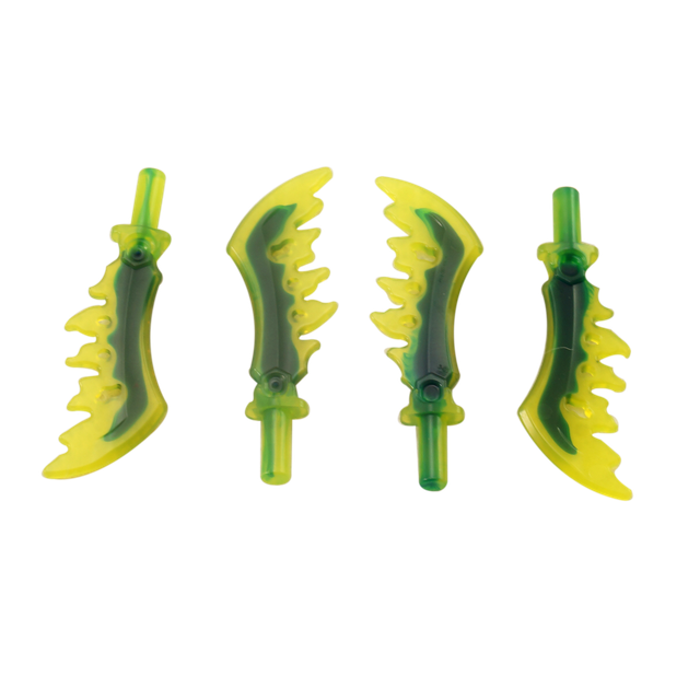 LEGO Trans Neon Green Minifig Weapon Sword Serrated 1 Part Piece ...