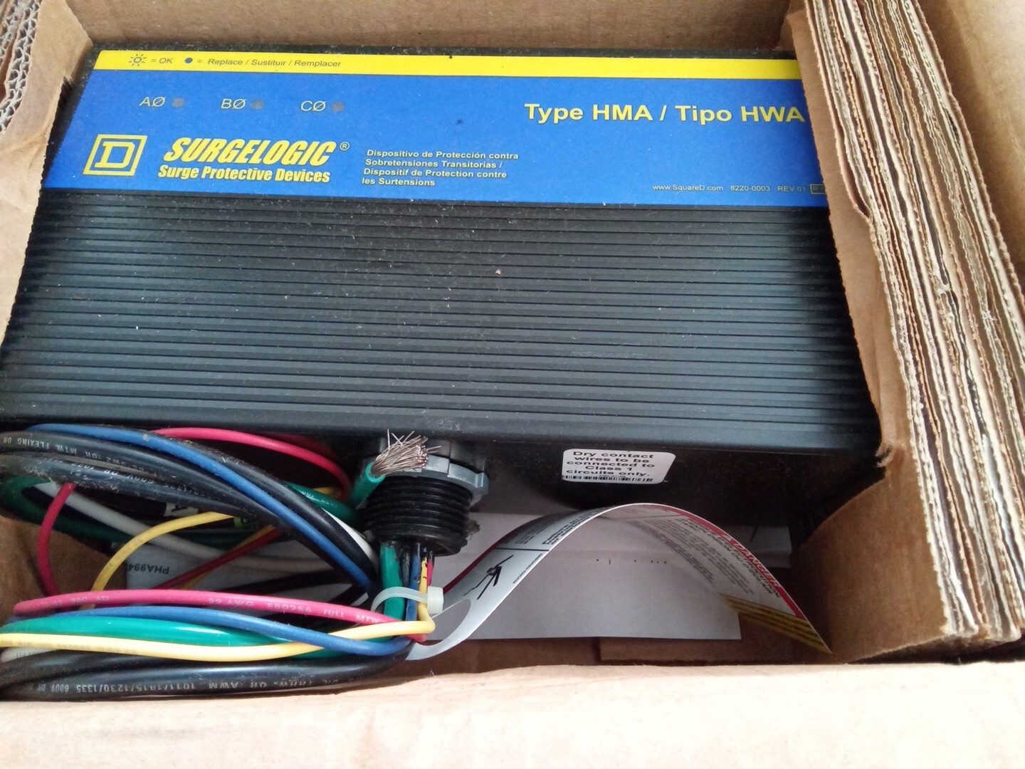 Square D Surge Protection Device, Surgelogic, HWA, 100kA, 480Y/277 VAC ...