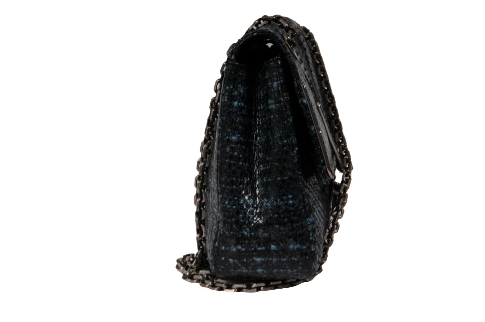 Judith Leiber Zahara Patchwork Python Snake Shoulder Bag Lapis Chain ...