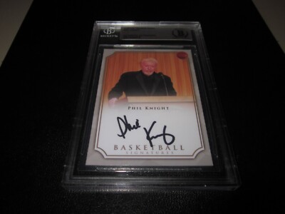 PHIL KNIGHT SIGNED AUTO CUSTOM HALL OF FAME CARD BECKETT SLAB ...