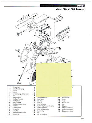 TAURUS Model 88 and 889, Model 90 Revolver Exploded View Parts 2011 Ad ...