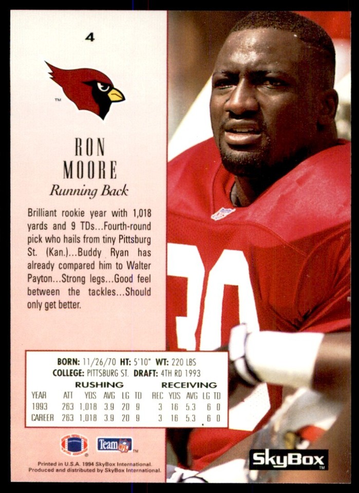 1994 Skybox. Ronald Moore Arizona Cardinals #4 | eBay