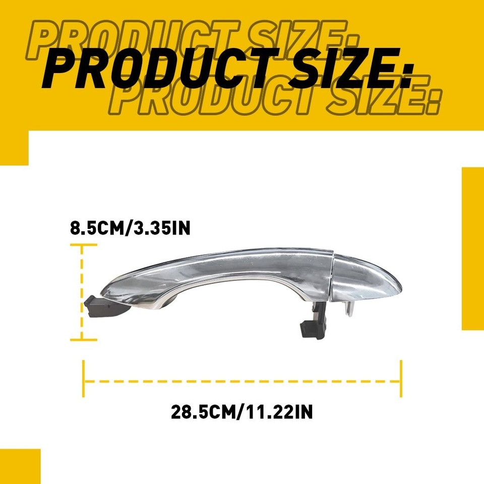 2X Exterior Door Handle Rear Left For Kia Sorento 2016-20 Chrome 83652 ...