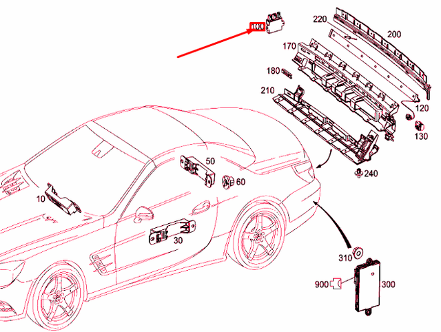 Mercedes-Benz SL R231 Rear Switching Module Control Unit A2319057800 ...