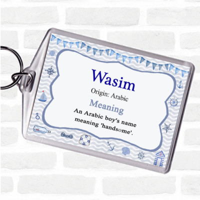 Wasim Name Meaning Bag Tag Keychain Keyring Nautical | eBay UK