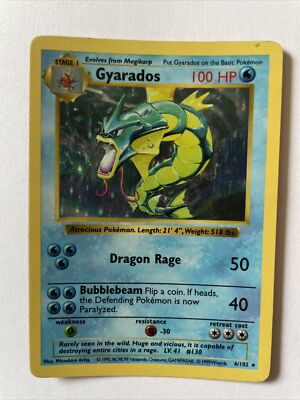 Pokémon TCG Gyarados Base Set 6/102 Holo Shadowless Holo Rare | eBay