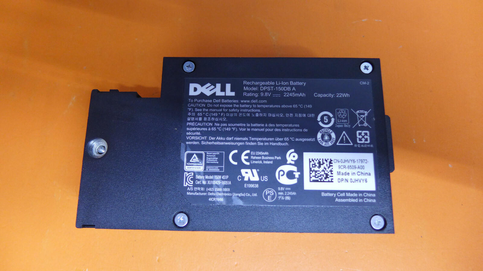 Genuine Dell Nvdimm Rechargeable Li-Ion 9.8V 22Wh Battery DPST-150DB A ...