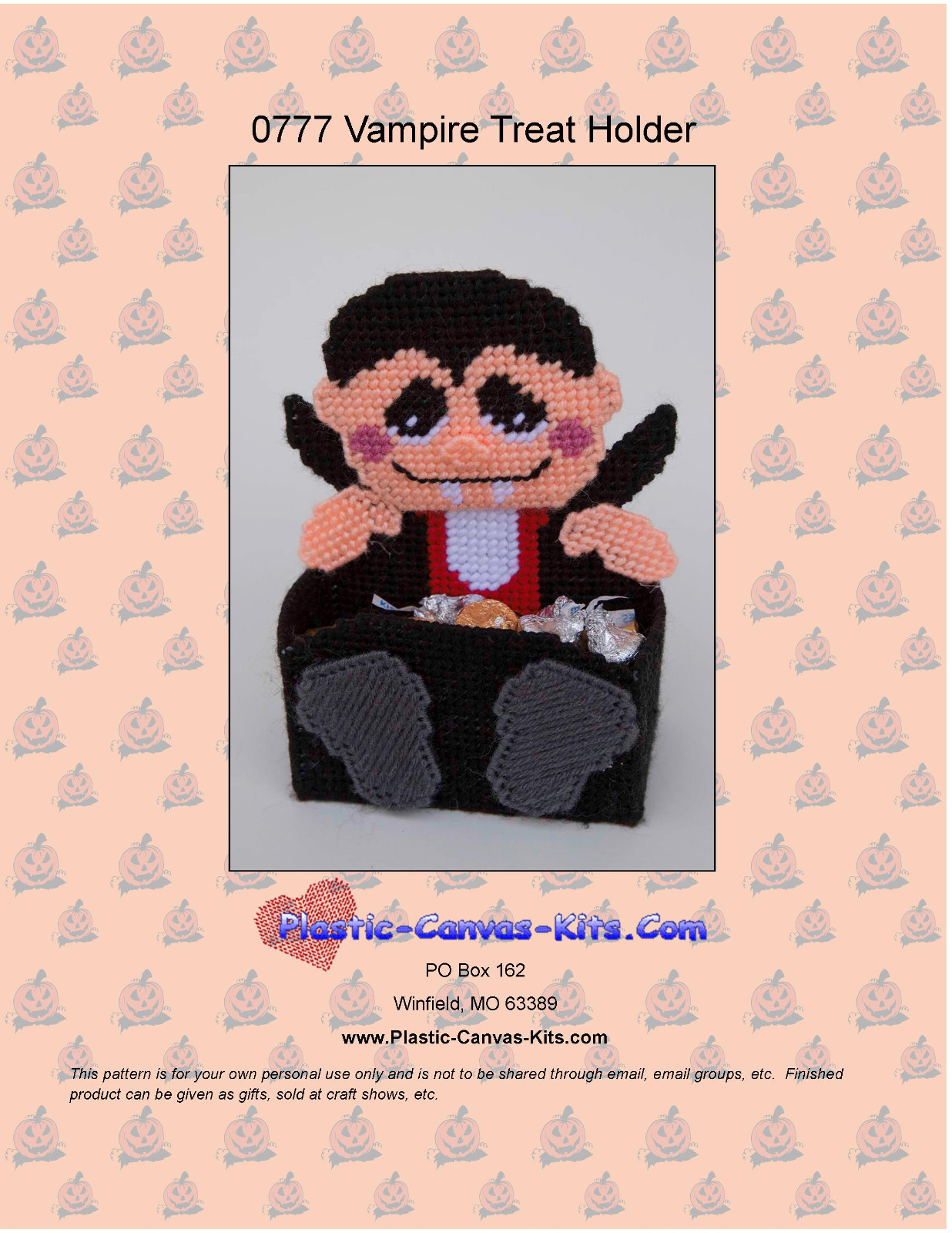 Vampire Treat Holder-Halloween- Plastic Canvas Pattern or Kit | eBay