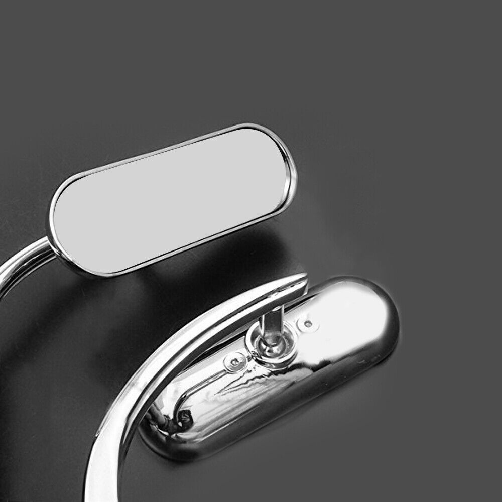 Chrome Motorcycle Mini Oval Side Mirrors For Harley Heritage Softail