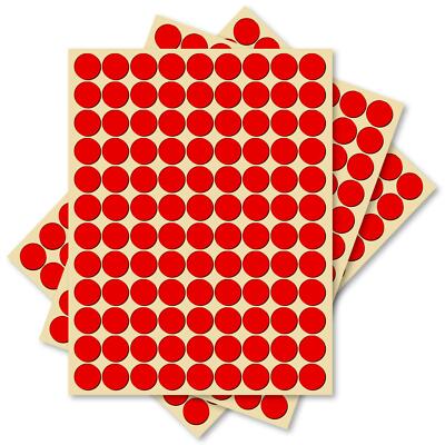 4536 Self Adhesive Round 12mm Sticky Red Dots Labels Stickers Circles ...