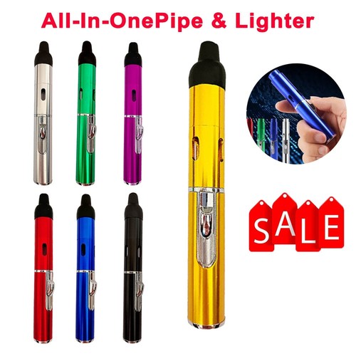 New All-in-1 Pipe Windproof Click Butane Refillable Torch Lighter Click ...