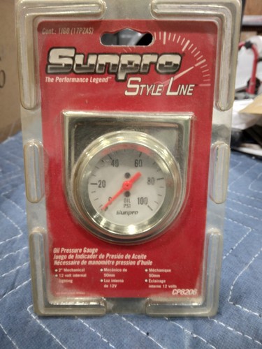 Sunpro Style Line Mechanical Oil Pressure Gauge Kit. CROME | eBay