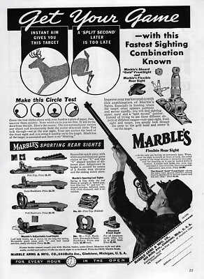 1937 Marble Arms Rear Gun Sights Original Print Ad | eBay