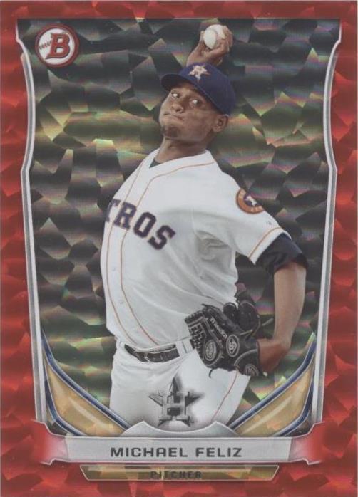 2014 Bowman Draft - Top Prospects Michael Feliz #TP-76 Red Ice /150 (RC ...