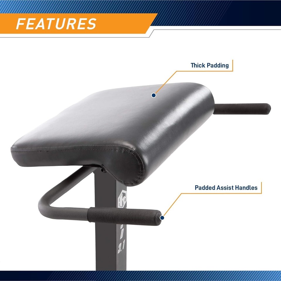Marcy Adjustable Hyperextension Roman Chair / Exercise Hyper Bench JD-3 ...