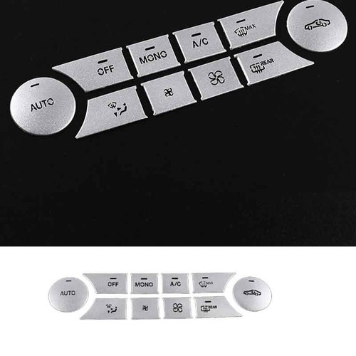 Central Control AC Button Decor Sticker Silver Aluminum For Benz C ...