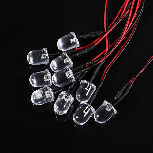 20Pack 10x White + 10x Red 12V RC Car LED Light Emitting Diodes ...
