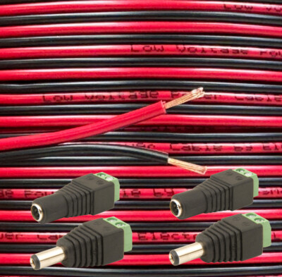 10m Copper 12v Power Cable Red Black LED Lights Car Boat Wire 2 Core ...