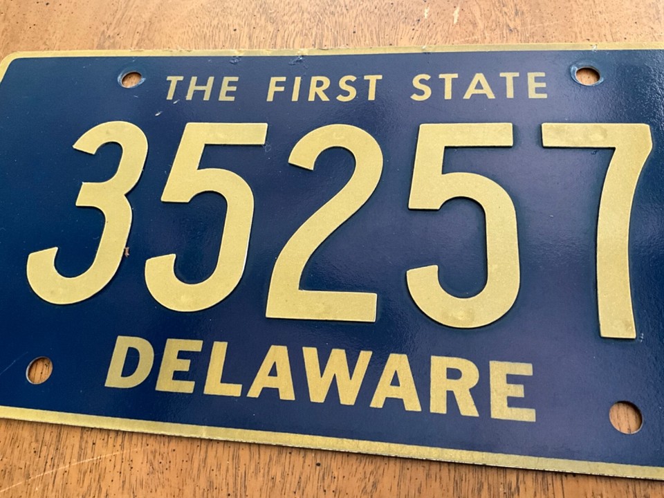 2002 Delaware License Plate Tag riveted 35257 | eBay