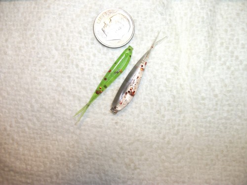 60-1 1/2"crappie panfish-perch-shad minnow grubs-scent-jig-split tail ...