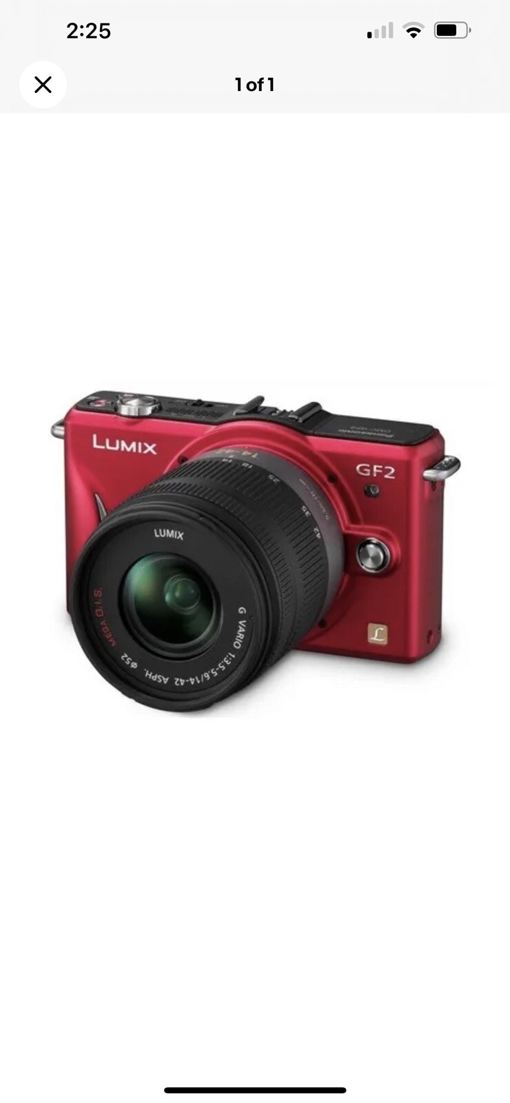 Panasonic LUMIX DMC-GF2K 12.1MP Digital Camera - Red (Kit w/ ASPH 14 ...