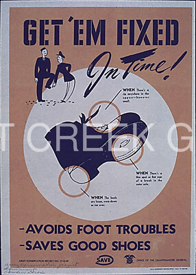 WWII Poster, Conservation, "GET 'EM FIXED In Time!" Art Print on 11x14 ...